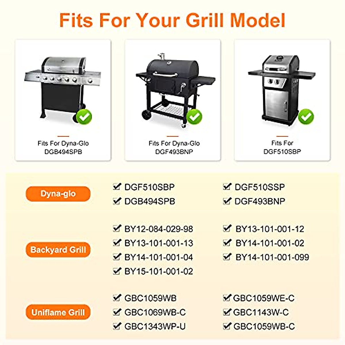 Hisencn 15 Inch Heat Shields Replacement for Dyna-glo DGF510SBP, DGF510SSP, Heat Plates for Backyard BY13-101-001-13, BY14-101-001-02, BY15-101-001-02, Porcelain Steel Heat Plate, 5-Pack