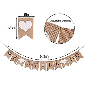 We Still Do Burlap Banner - Anniversary Party Decorations, Anniversary Banner, Wedding Anniversary Party Decorations Supplies, Photo Prop, Vow Renewal Banner