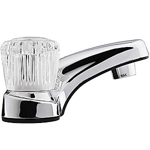 Dura Faucet DF-PL700A-CP RV Bathroom Sink Faucet with Clear Acrylic Knobs - 2-Handle (Chrome)
