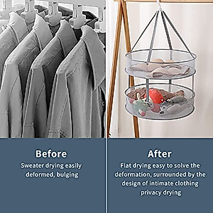 DAWNTREES Clothes Drying Basket Racks,Foldable Socks Drying Hanger Racks Prevent Sweater from Deforming,Laundry Basket for Drying Underwear, Baby Clothes, Towels, Hats, Scarves