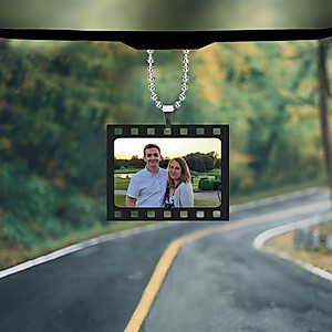 souleather Personalized Acrylic Memory Film Car Pendant, Ideal for Anniversary, Wedding, Birthday, Unisex, Circle, Handmade, Car Decoration