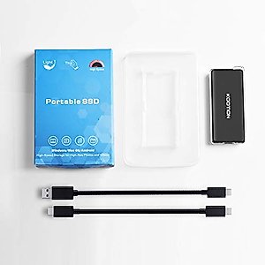 KOOTION Portable External SSD 120GB, USB-C Solid State Drive, USB 3.1 Gen2 - Ultra-Light Type-C PSSD for Gaming PC/Mac/Linux/Android, with Lanyard Hole