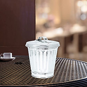 Cabilock Car Decor 6 pcs Holder Jars Bathroom Shape Cover Household Mini Pen Vintage Bins Decorations Small Bin Wastebasket Iron Garbage with Tabletop Pail Appearance Desk Car Utility Outdoor Decor