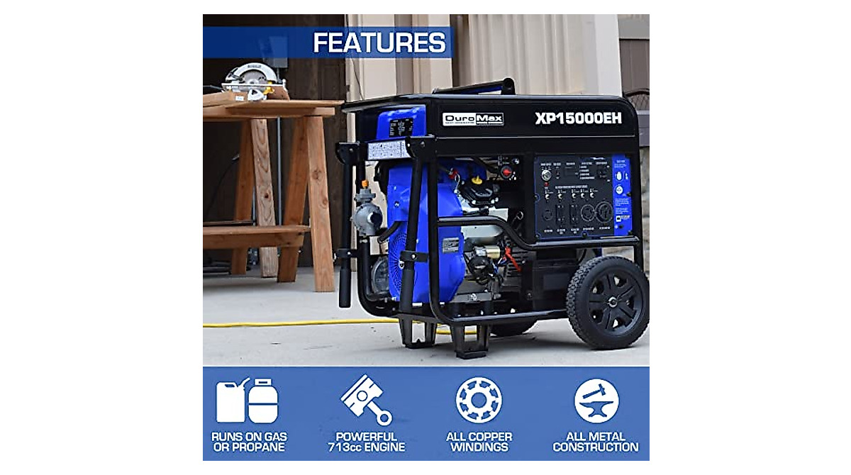 DuroMax XP15000EH Dual Fuel Generator - 15000 Watts Power