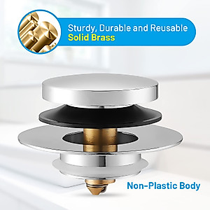 Bathtub Drain Stopper, Uxoz Universal Tub Stopper for Replacing Tip Toe/Trip Lever/Lift&Turn Tub Drain, Bath Tub Drain Stoppers Desiged for 1.5"-1.72" Drain Hole with 3 O-Rings, Chrome Plated