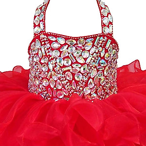 Jenniferwu G128F Infant Toddler Baby Newborn Little Girl's Pageant Party Birthday Dress RED Size 12-18M