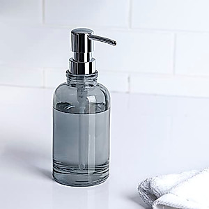 Allure Home Creation Halsey 4-Piece Glass Bath Accessory Set in Smoke Blue Grey Finish