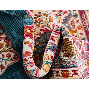 Unique Loom Baracoa Collection Area Rug - Regla (5' 5" x 8' Rectangle, Turquoise/ Ivory)