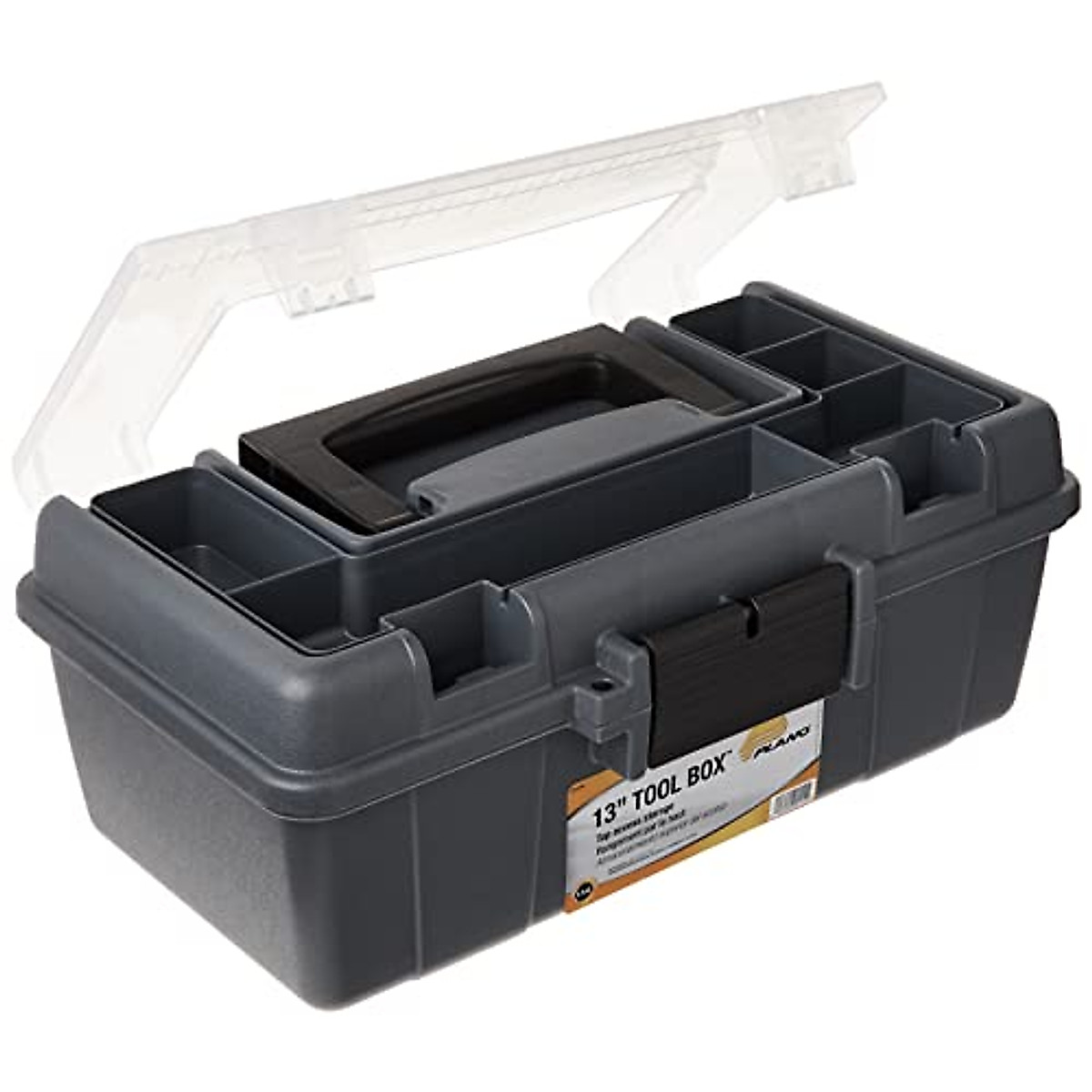 Plano Molding 114-002 13-Inch Compact Tool Box, Graphite Gray with Black Handle and Latches