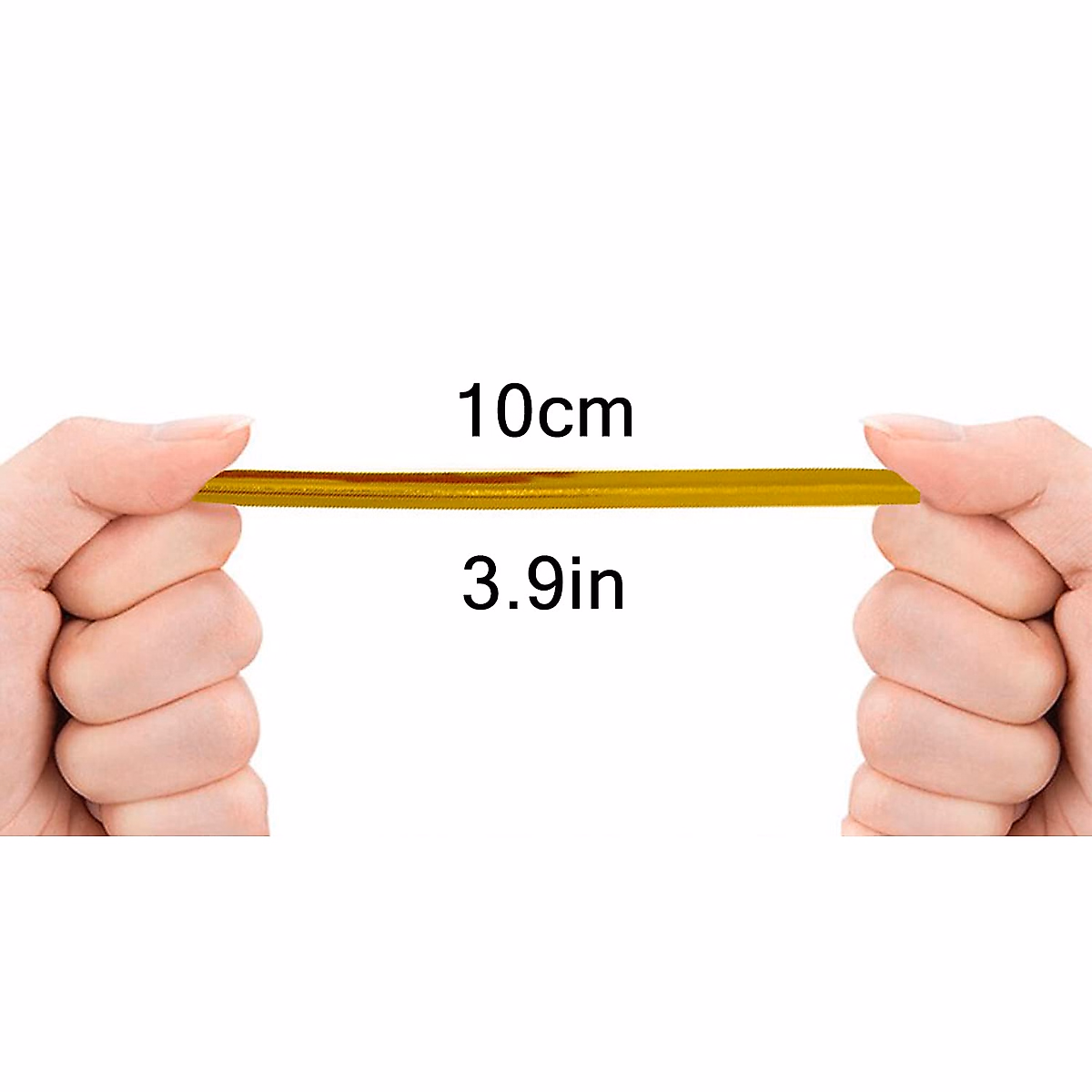 HOPEMT (200 pcs)100 pcs Gold Stripes Translucent Plastic Bags/Cellophane Bags with 100 pcs Gold Twist Ties for Cookie,Cake,Chocolate,Candy,Snack Wrapping Good for Bakery Party