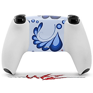 WraptorSkinz Skin Wrap compatible with Sony PS5 DualSense Controller Petals Blue (CONTROLLER NOT INCLUDED)