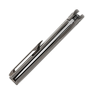 CMB Made Knives CMB Sasori Belt Satin M390 Steel Hollow Grindin Blade 6AL4V Titanium Frame Lock Outdoor Camping Knives Survival Backpacking Work Knife CMB-15 (Faint yellow)