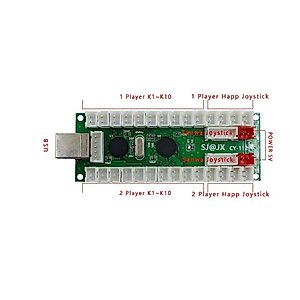 SJJX 2 Players Arcade Game DIY Kit USB Encoder Controller Button Joystick For Retro Pie Raspberry Pi MAME PC