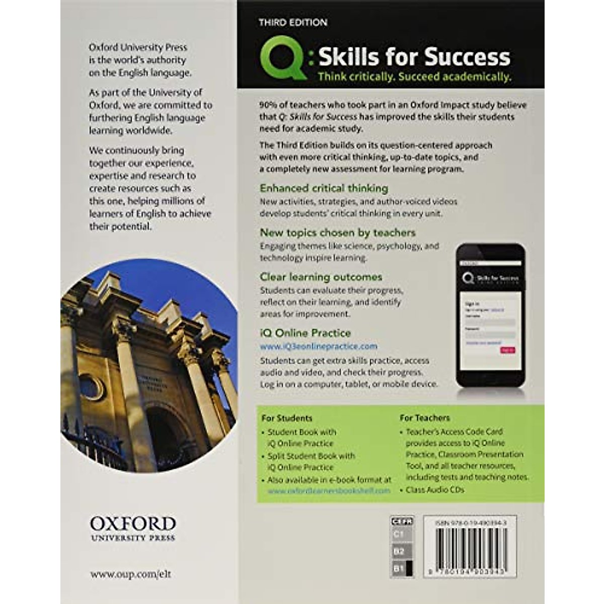Q Skills for Success Reading and Writing, 3rd Level 3rd Edition Student book and IQ Online Access