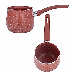 Mini Butter Warmer Pan, Butter Pot, Dansk Butter Warmer, dansk cookware, Single Handle Coffee Warmer Boiling Pot Mini Milk Pan Aluminum Alloy Non Stick Anti Scalding for Cooking(Red)