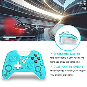 HanSY Wireless Controller for Xbox One, Fit for Xbox Series X/S/Xbox One S/One X/PS3 /One Elite/Windows 7/8/10,Wireless PC Gamepad with 2.4GHZ Wireless Adapter-No Headphone Jack