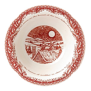 Johnson Brothers T'was The Night Soup/Cereal Bowl, Red Ivory, 6”