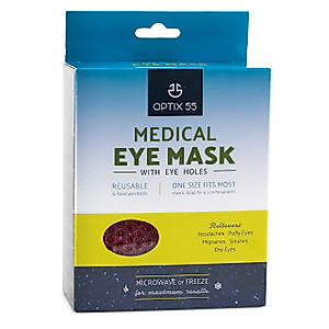 Gel Eye Mask with Eye Holes- Hot Cold Compress Pack Eye Therapy | Cooling Eye Mask for Puffy Eyes, Dry Eyes, Headaches, Migraines, Sinus, Dark Circles - Reusable Eye Face Mask | Ergo Gel Bead (Pink)