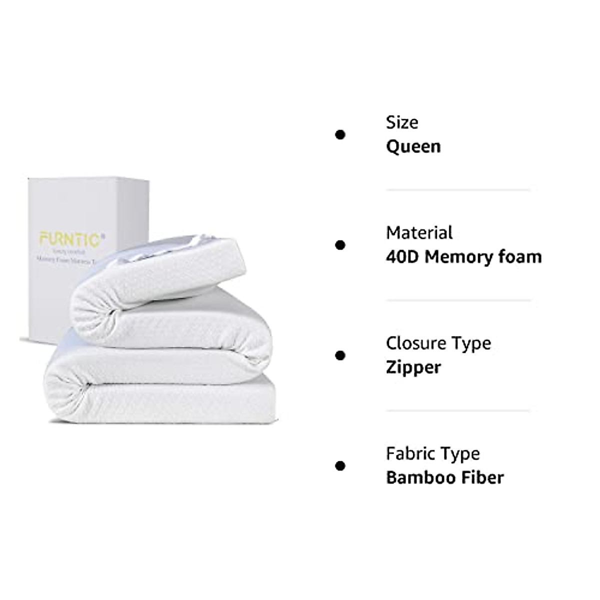 Queen Size 3 Inch Gel Memory Foam Dual Layer Enhance Cooling Mattress Topper ,Supportive & Pressure Relieving, with Breathable Bamboo Cover.