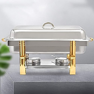 Single Pan Buffet Server, Chafing Dish Buffet Set, Portable Stainless Steel Food Warmer, Chafing Dish Set Perfect for Catering, Parties, Events and Holiday