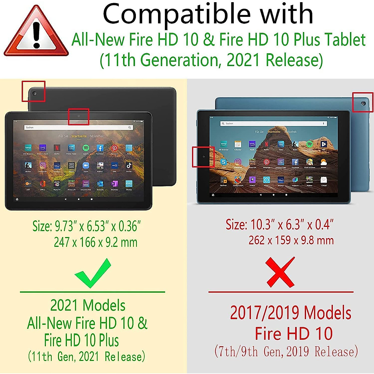 YOYOYX Case for All-New Kindle Fire HD 10 & 10 Plus Tablet (11th Generation, 2021 Release), Book Lovers Design PU Leather Folio Multi-Angle Stand TPU Back Cover, Cat Bookshelf