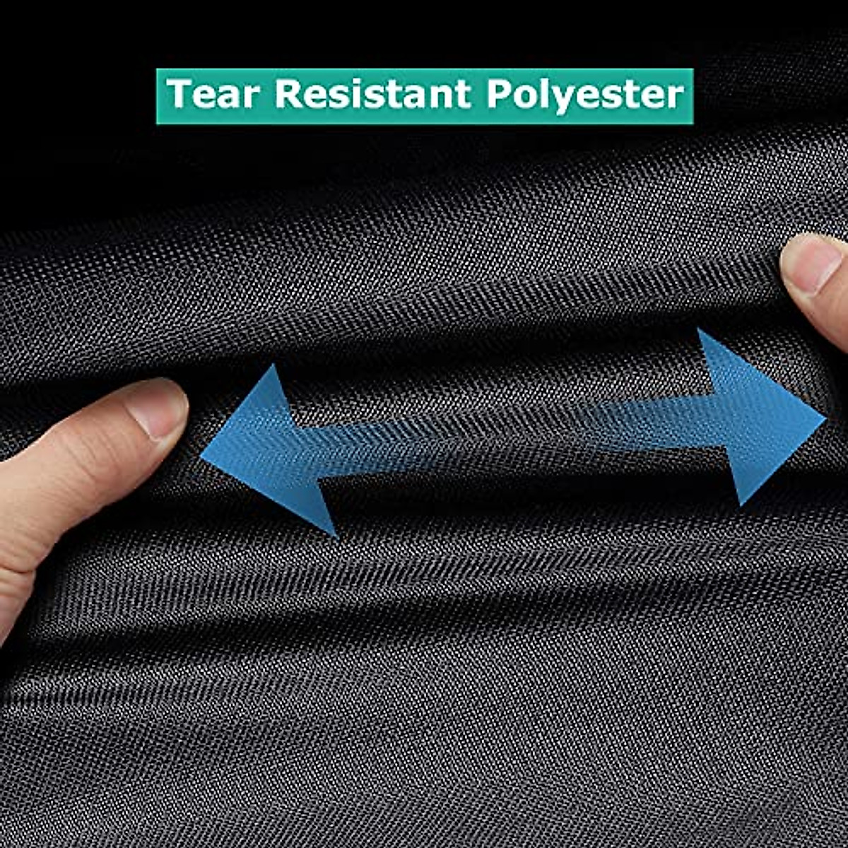 SunPatio Fire Pit Cover Round 44 inch, Heavy Duty Waterproof Fire Bowl Cover, Outdoor Patio Furniture Side Table Cover with Adjustable Drawstring and Handles, UV & Rip & Fade Resistant, Black