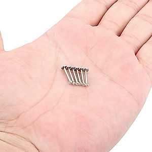 Dyknasz Labret Studs 16G Surgical Steel Monroe Barbell Lip Ring Piercing Jewelry 2mm Clear Diamond CZ with Flat Back for Women Men Silver-Tone