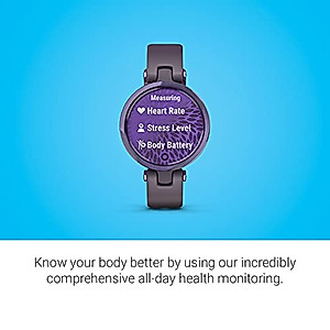 Garmin Lily™, Small Smartwatch with Touchscreen and Patterned Lens, Dark Purple , 1 inch