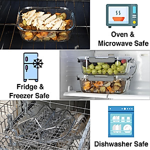 FOOD BOUTIQUE - 10 Cups Large Glass Food Storage Container with Lid set