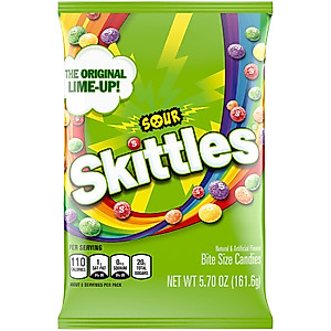 Skittles Bite Size Candy, Sours, 5.7 Ounce Bag