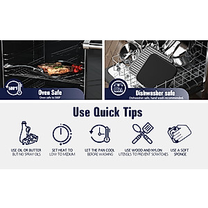 Cooks Standard Nonstick Square Griddle Pan 11 x 11-Inch, Hard Anodized Cookware Griddle Pan, Black