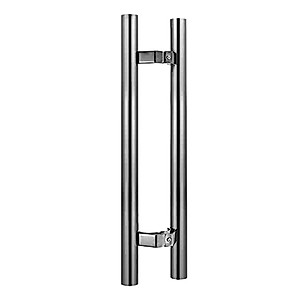 Contemporary Interior Exterior Front Door Handle, Glass Shower Push Pull Door Handle, Heavy Duty Sliding Barn Door Handles, Double Sided, 24/31/39/47/59 Inch Long (Brushed Black 50cm/19.7in)