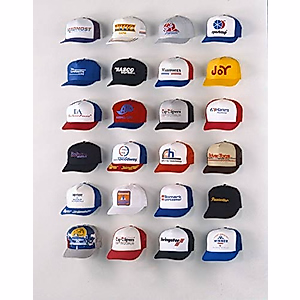 Cap Capers® Baseball Cap Display; Wall Mounted Hat Rack; Baseball Cap Storage & Organization; (24 pk) Great for Cap Collectors. The Ultimate Display for Baseball Caps