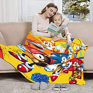Anime Throw Blankets Flannel Fleece Warm Soft Blanket for Couch Sofa Bed Travel Camping Kids Adult Gifts (Color 3, 50 x 40 inches)