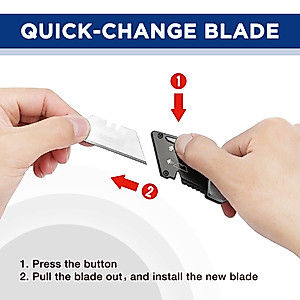 WORKPRO Folding Utility Knife, Heavy Duty Metal, Quick Open Axis Lock Box Cutter, Quick Change Blade Razor Knife, 1PC with 10 Extra SK5 Blades