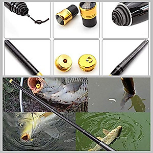 ZYHYD Lengthened 7.2m-3.6m Ultra-Light carp Fishing Rod, Carbon Fiber Foldable Fishing Rod, Stream Fishing Rod Hand Rod, carp Feeder Fishing Rod ZYHYD (Size : 6.3 m)