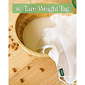 purifyou Premium Reusable Nut Milk Bags - Set of 3 (80, 160, 200 microns), Cold Brew Bags and Cheese Cloths, For Straining Tea and Fruit Juice, Reusable Shopping Bag and Produce Storage