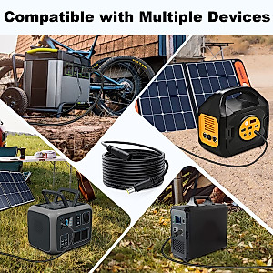 Electop DC 8mm Extension Cable 20Ft, DC 8mm Cord 14AWG DC 8mm Female to Male Adapter Connector Cable 8mm DC Power Plug for GZ Yeti Jackery Solar Generator Portable Power Station and Solar Panel