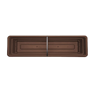 Bloem Dura Cotta Window Box Planter: 24" - Chocolate - with Tray, Weatherproof Resin Box, Removable Tray for Indoor & Outdoor Use, Gardening, 3 Gallon Capacity