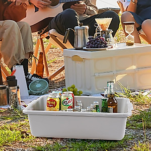 Oymlclivisa 25 L Plastic Commercial Bus Tubs, Restaurant Bus Boxes, Gray, 4 Packs