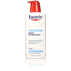 Eucerin Daily Hydration Moisturizing Lotion, Fragrance Free 16.9 oz (Pack of 2)