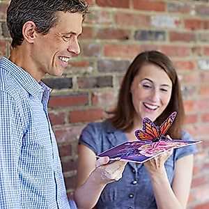 Lovepop Monarch Butterfly Pop Up Card, 5x7-3D Greeting Card, Birthday Pop Up Card, Spring & Nature Card, Card for Mom or Wife, Pop Up Anniversary Card, Thinking of You