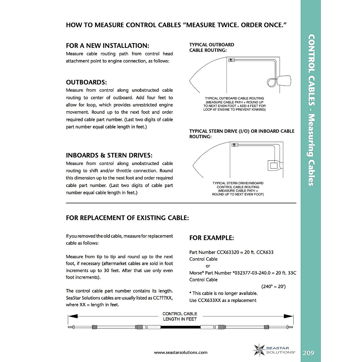 Dometic SeaStar Xtreme Control Cable, CCX63017, 17ft.