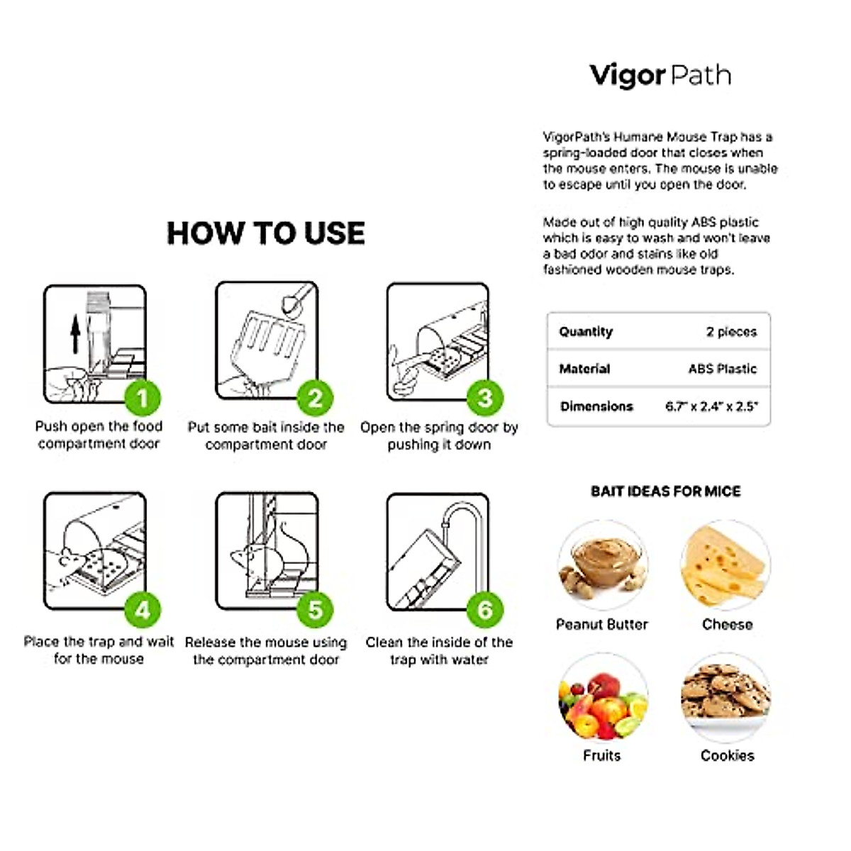 Set of 2 Reusable Mouse Traps | Humane Catch and Release Traps | Best Indoor/Outdoor Solution for Handling Mice and Small Rodents (Brown)