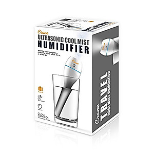 Crane USA INC EE-5950 Travel Ultrasonic Cool Mist Humidifier, 8-Ounces, 1 Count (Pack of 1), White