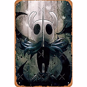 shvieiart Wall Decor Sign - Hollow Knight Poster - 8X12 Inch Vintage Look Metal Sign,Bar, Man CAVE Art Decoration