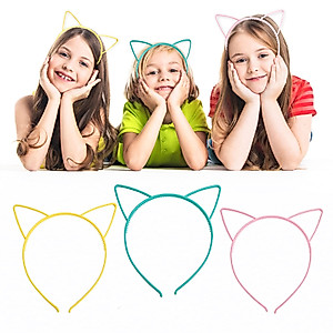Rhoxshy Plastic Cat Ears Headband Cat Headbands for Girls Women Multicolor Head Hoops Sawtooth Kitty Ears Hairbands (Colorful)