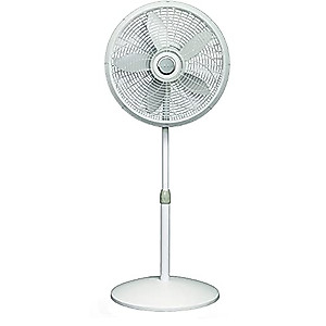 Lasko Oscillating Pedestal Fan, Adjustable Height, 3 Speeds, for Bedroom, Living Room, Home Office and College Dorm Room, 18", White, 1820