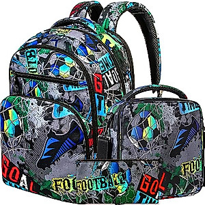 gxtvo 3PCS Laptop Backpack for Men, 17 Inch Water Resistant College Computer Bookbag with Lunch Box, Durable Business Bag Set for Teenagers Boys