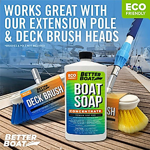Premium Grade Boat Soap Marine Concentrate Cleaner Boat Wash Soap and Wax for Fresh and Salt Water Use Clean Fiberglass Boat Hulls Boat Cleaning Supplies RV Products 32oz Boat Cleaner